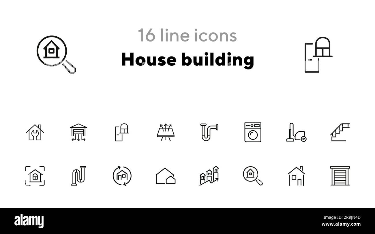 House building line icon set Stock Vector Image & Art - Alamy