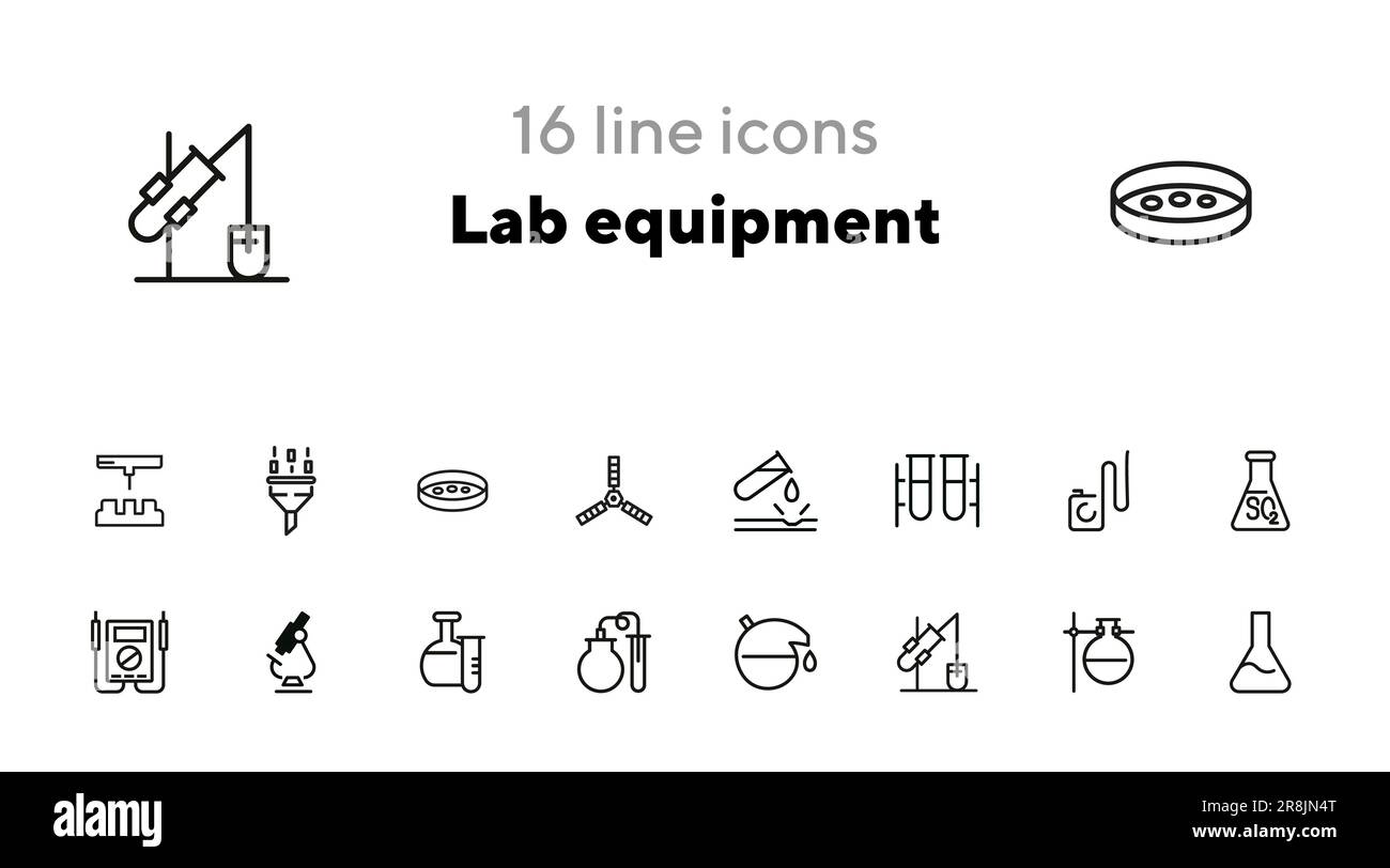 Lab equipment line icon set Stock Vector Image & Art - Alamy