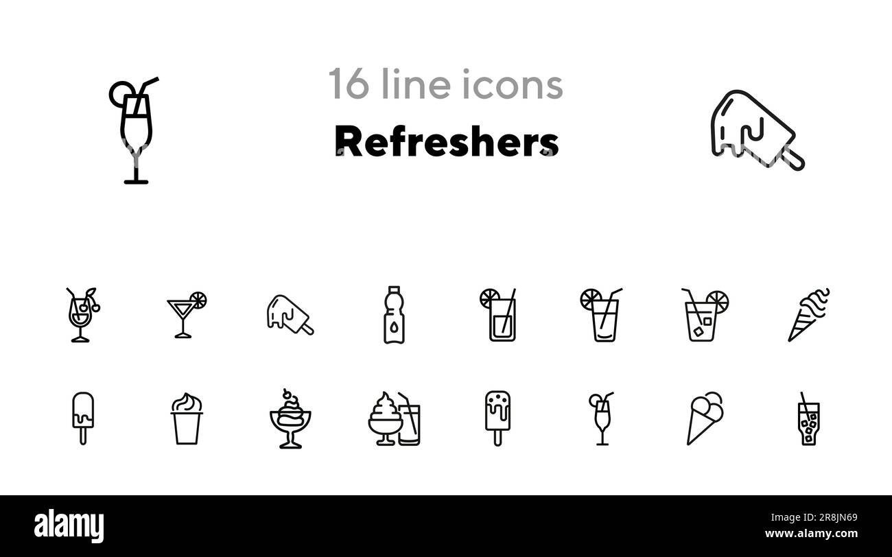 Refreshers line icon set Stock Vector Image & Art - Alamy