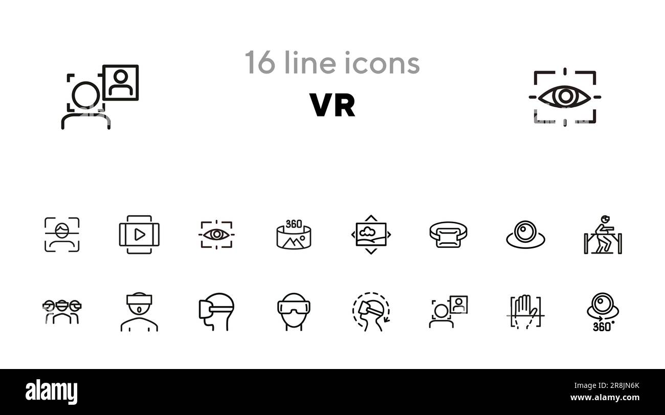 VR line icon set Stock Vector Image & Art - Alamy
