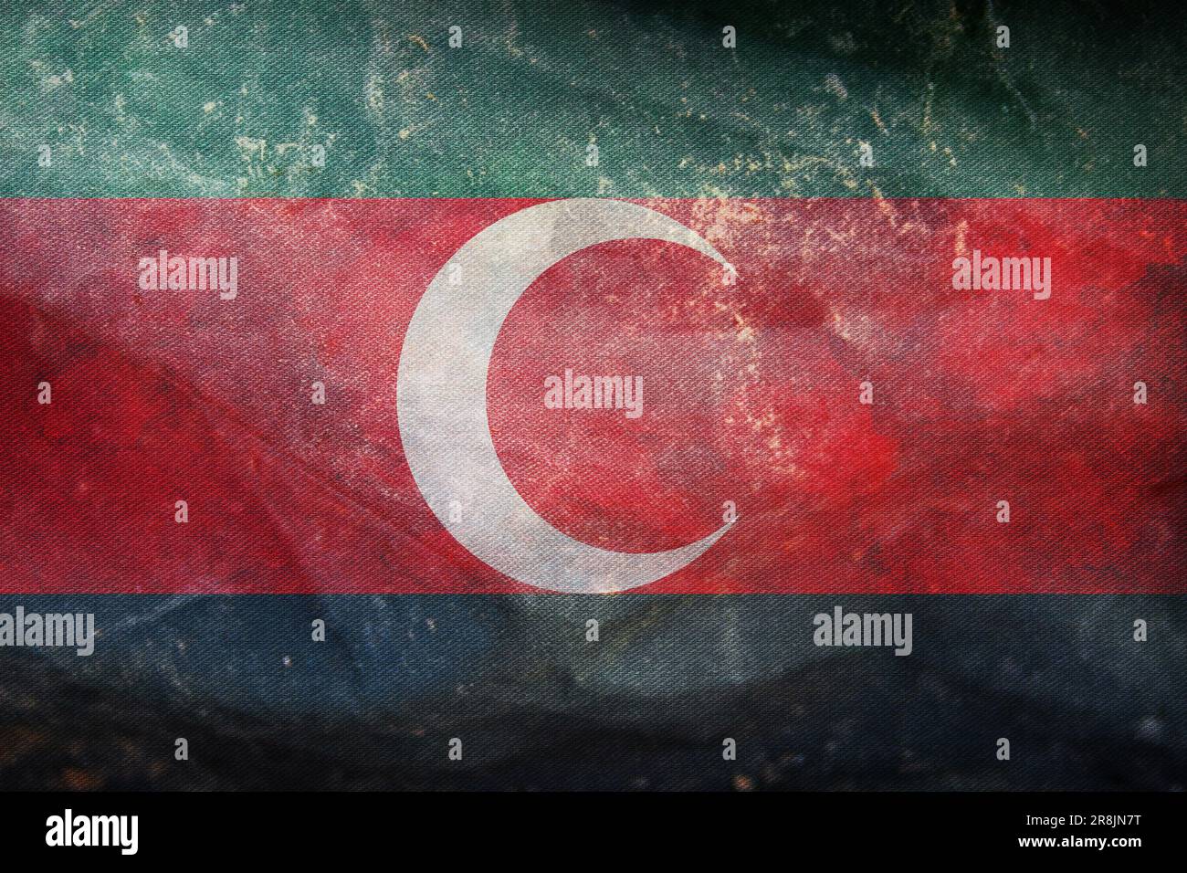 retro flag of Nilo Saharan peoples Fur people with grunge texture. flag ...