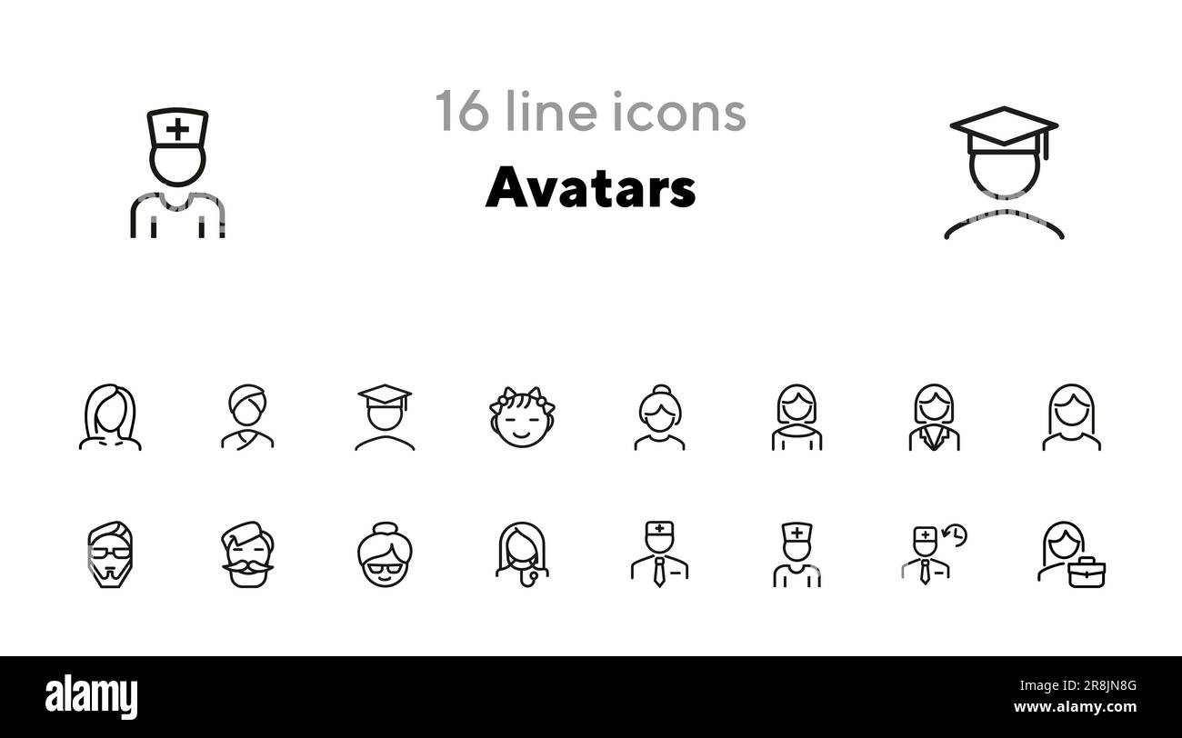Avatars design concept set hi-res stock photography and images - Alamy
