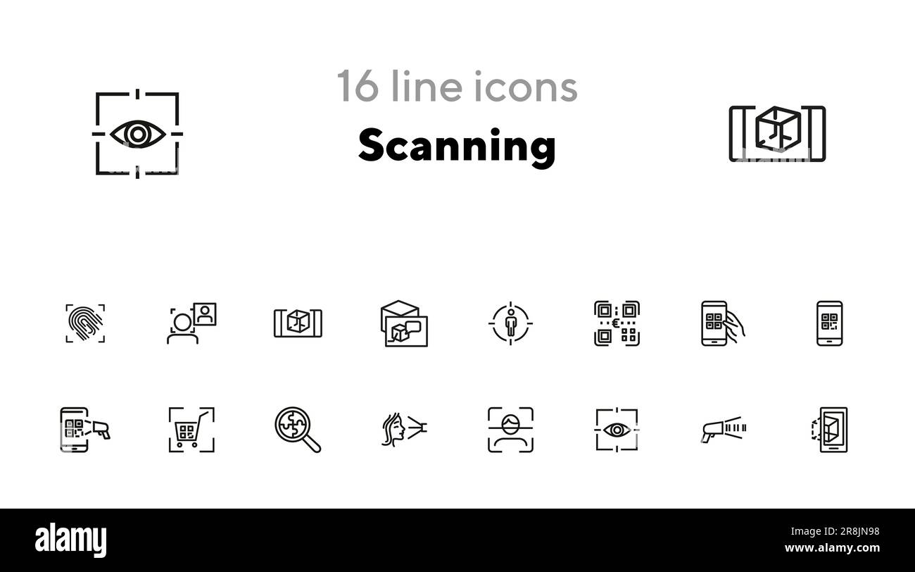 Scanning line icon set Stock Vector Image & Art - Alamy
