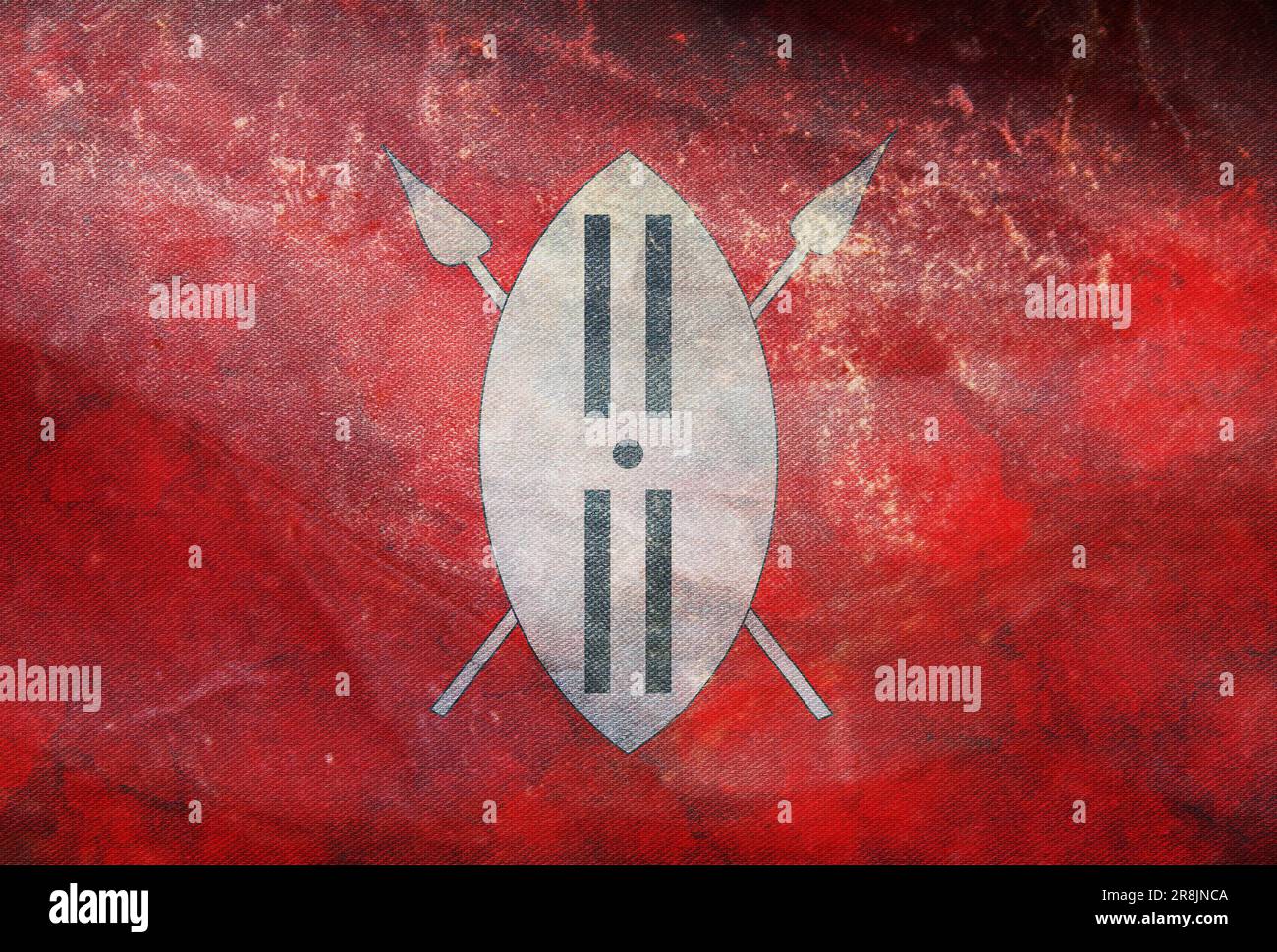 retro flag of Nilo Saharan peoples Maasai people with grunge texture ...