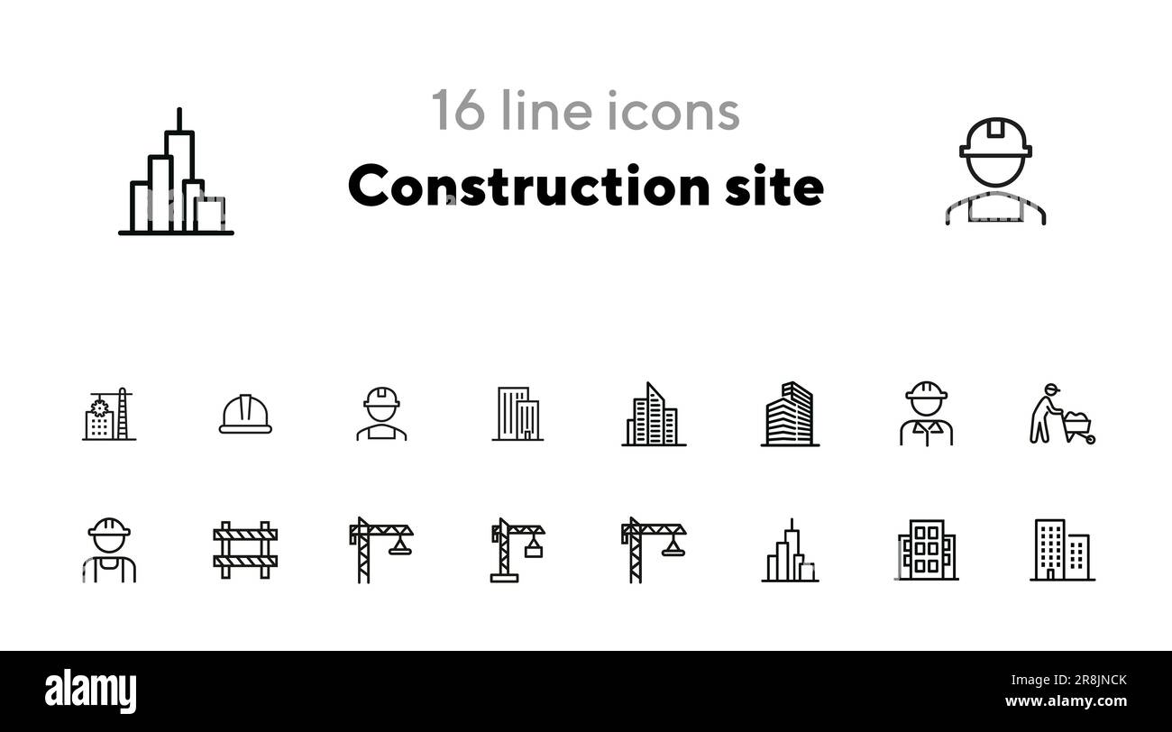 Construction site line icon set Stock Vector Image & Art - Alamy