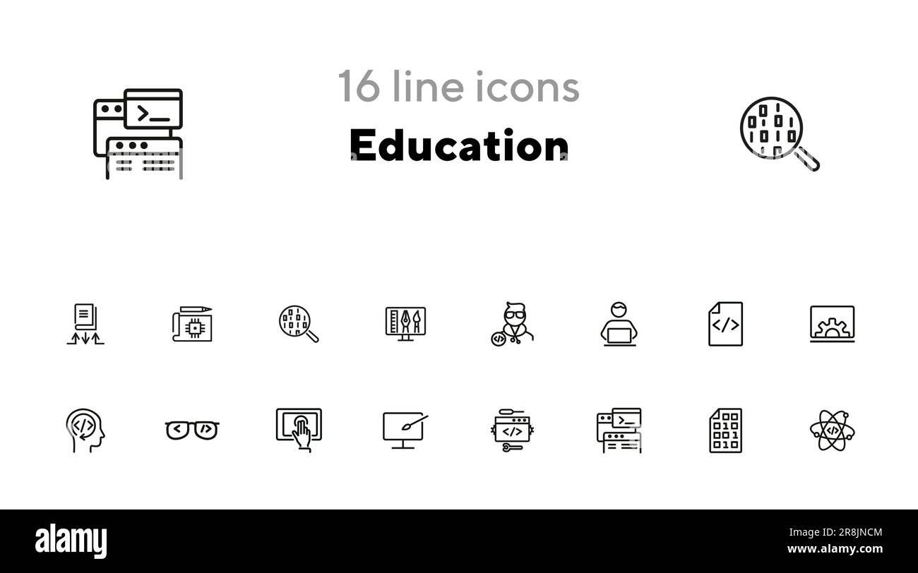 Education line icon set Stock Vector Image & Art - Alamy