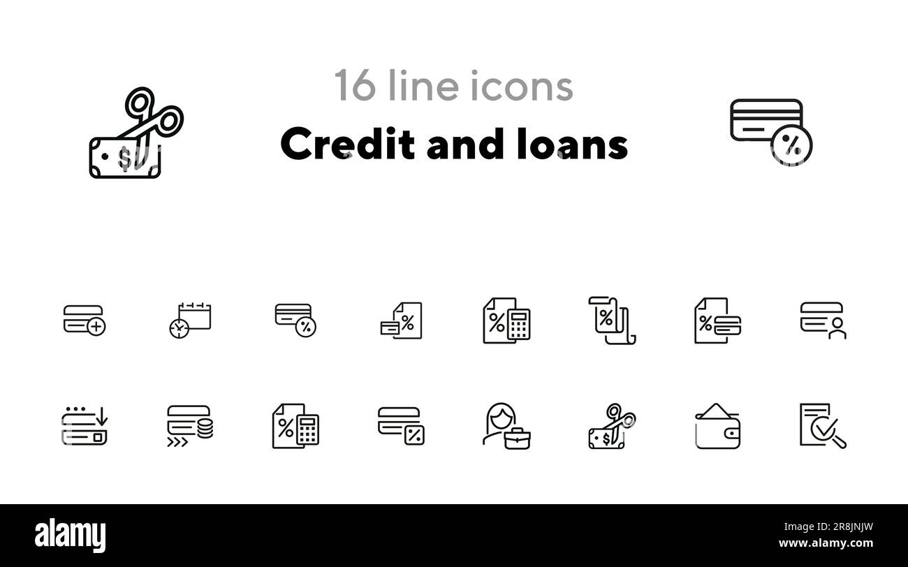 Line icon dollar percentage Cut Out Stock Images & Pictures - Alamy