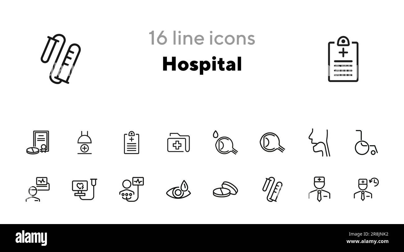 Hospital line icon set Stock Vector Image & Art - Alamy