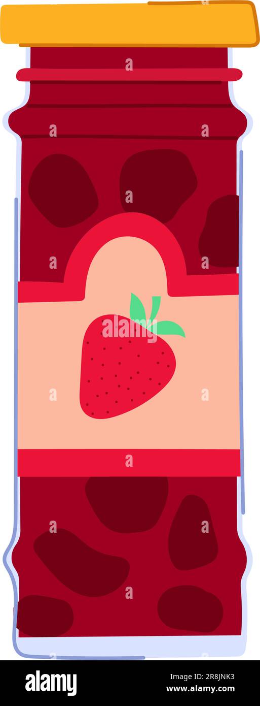 strawberry jam jar cartoon vector illustration Stock Vector Image & Art ...