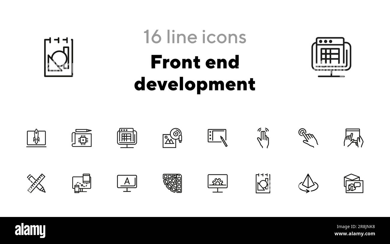 Front end development icon set Stock Vector Image & Art - Alamy