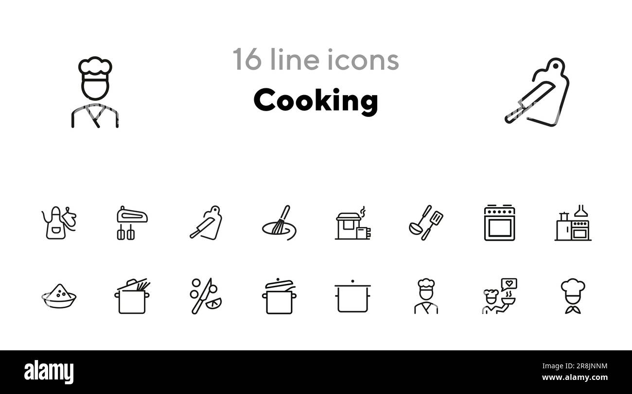 Cooking line icon set Stock Vector Image & Art - Alamy