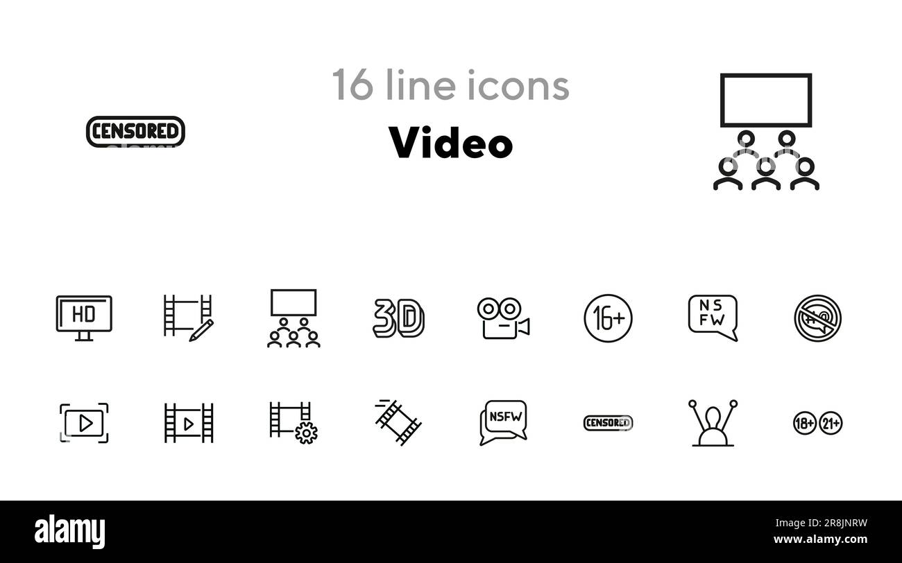 Content editing set line Stock Vector Images - Alamy