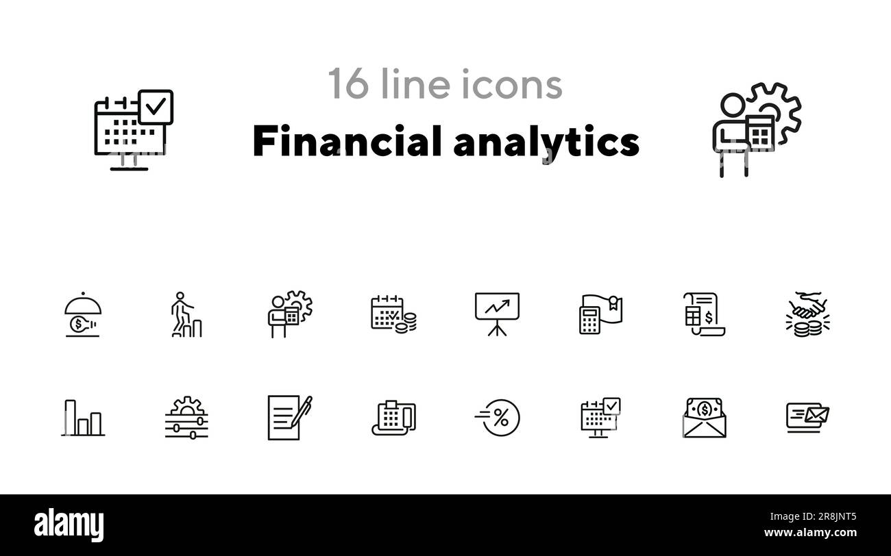 Financial analytics line icon set Stock Vector Image & Art - Alamy