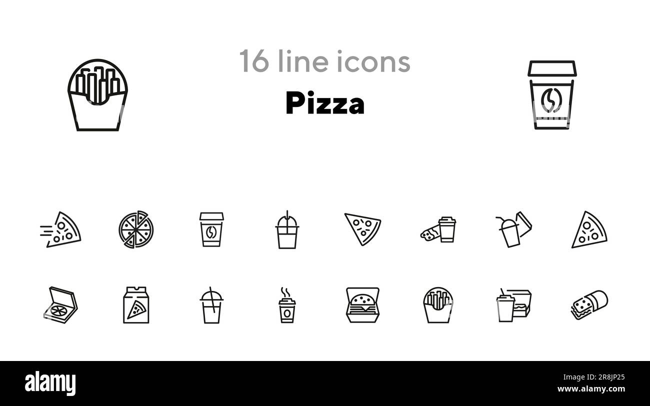 Pizza line icon set Stock Vector Image & Art - Alamy