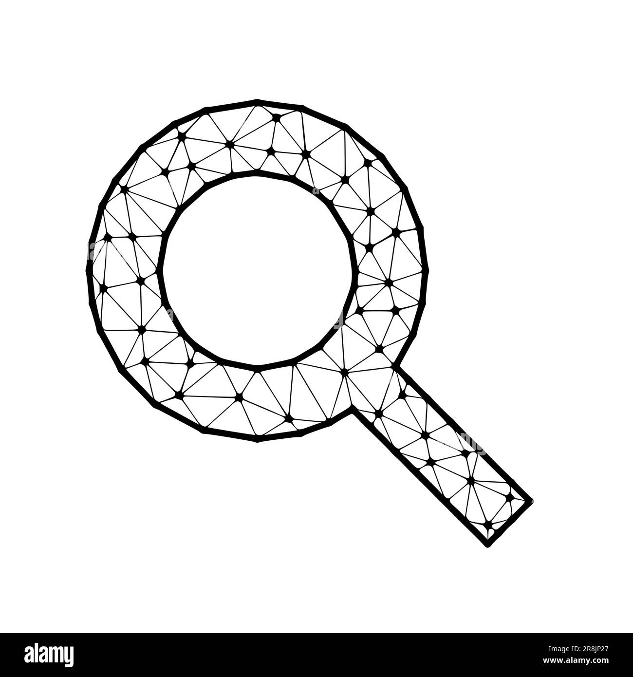 White magnifying glass icon isolated Black and White Stock Photos ...