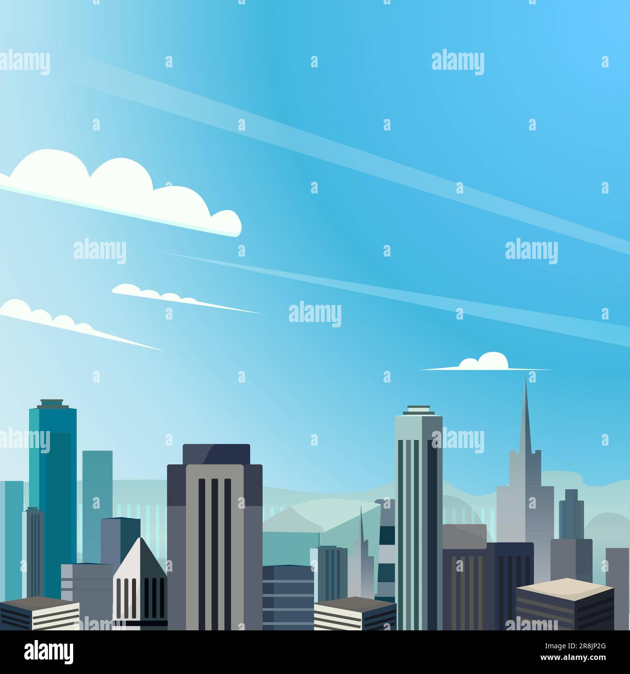 Blue skyscraper modern architecture Stock Vector Images - Alamy