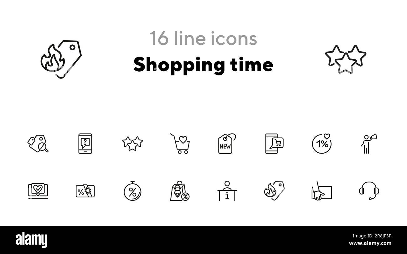 Shopping time icon set Stock Vector Image & Art - Alamy