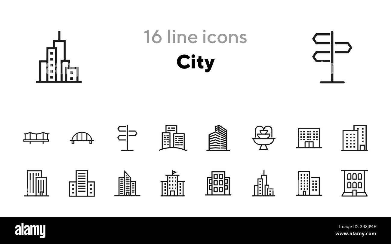 City life modern thin Stock Vector Images - Alamy
