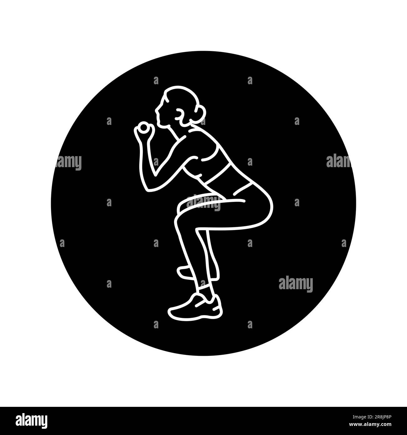 Girl doing squats black line icon. Pictogram for web page, mobile app ...