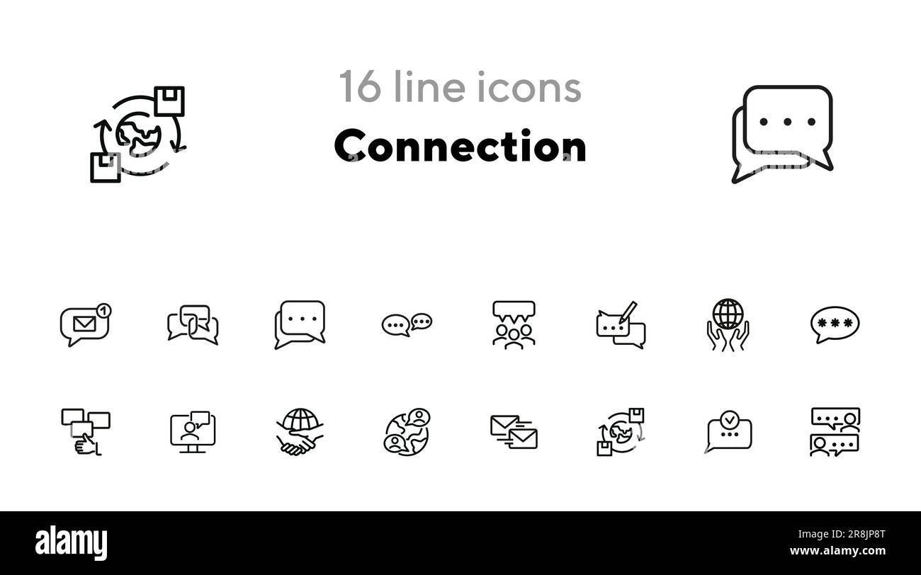 Connection line icon set Stock Vector Image & Art - Alamy
