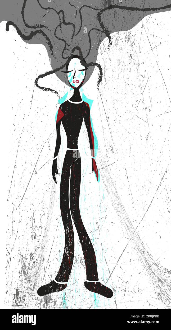 The concept of pain, sadness, depression. Mental health Stock Vector ...