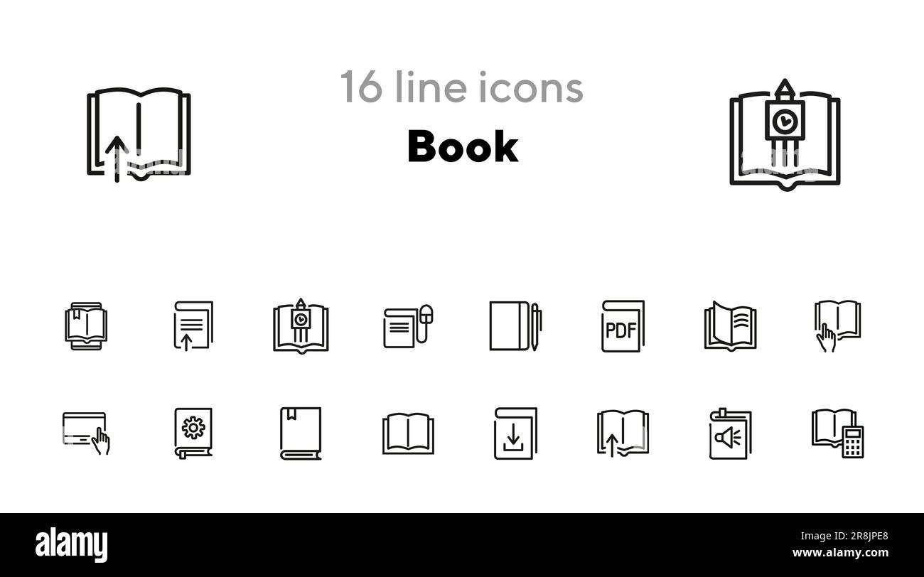 Book icon set Stock Vector Image & Art - Alamy