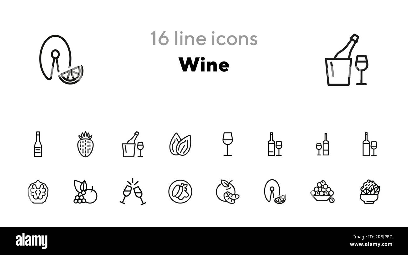 Wine line icon set Stock Vector Image & Art - Alamy