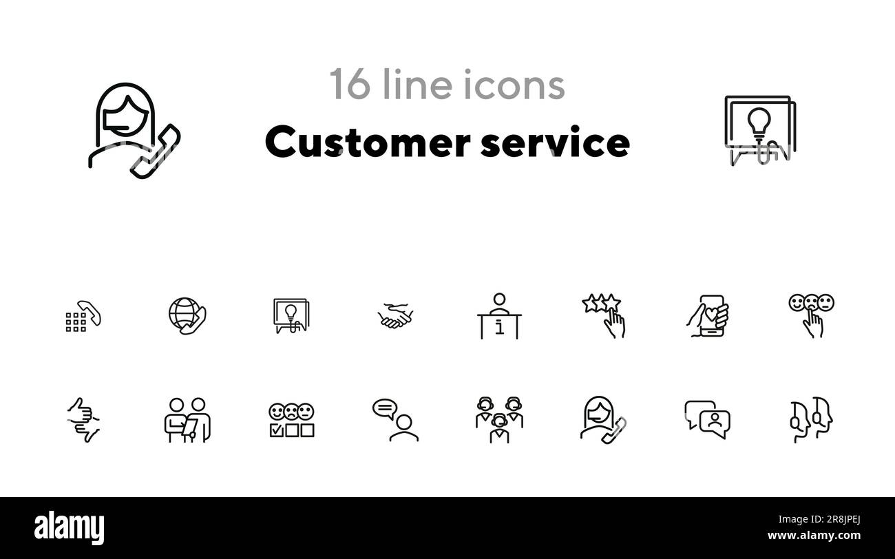 Customer service line icon set Stock Vector Image & Art - Alamy