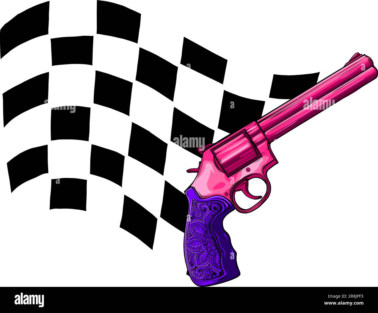 Gun revolver handgun six shooter pistol Stock Vector Image & Art - Alamy