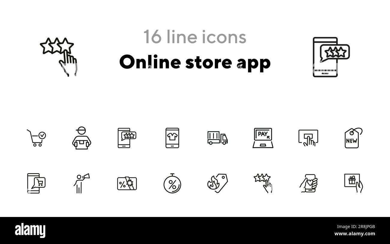 Online Store App Icon Set Stock Vector Image And Art Alamy