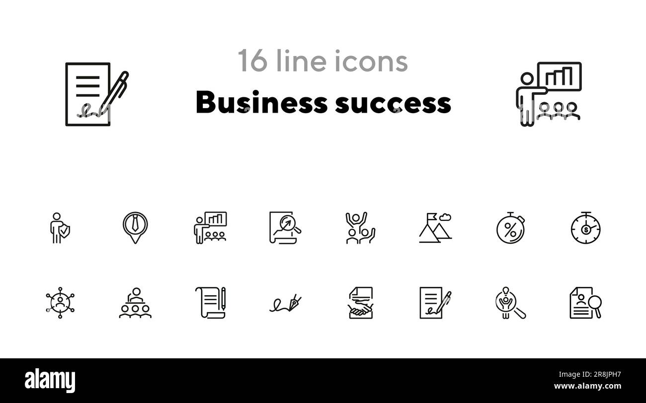 Business success line icon set Stock Vector Image & Art - Alamy