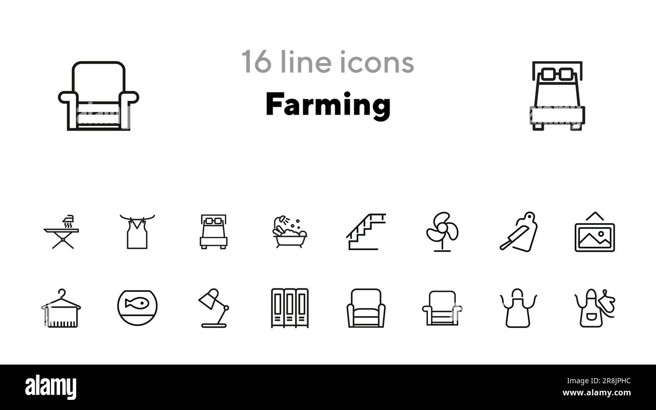 Farming line icon set Stock Vector Image & Art - Alamy