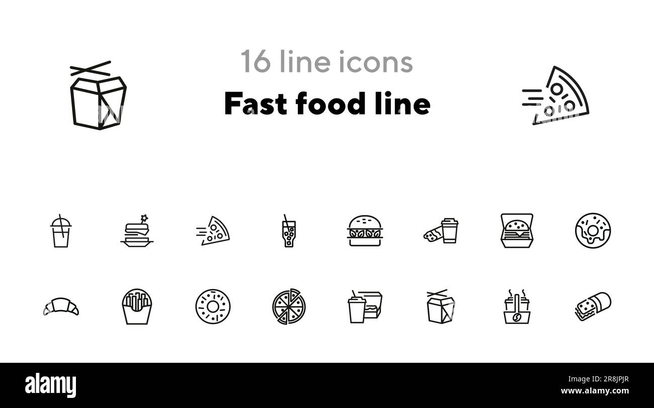 Fast food line icon Stock Vector Image & Art - Alamy