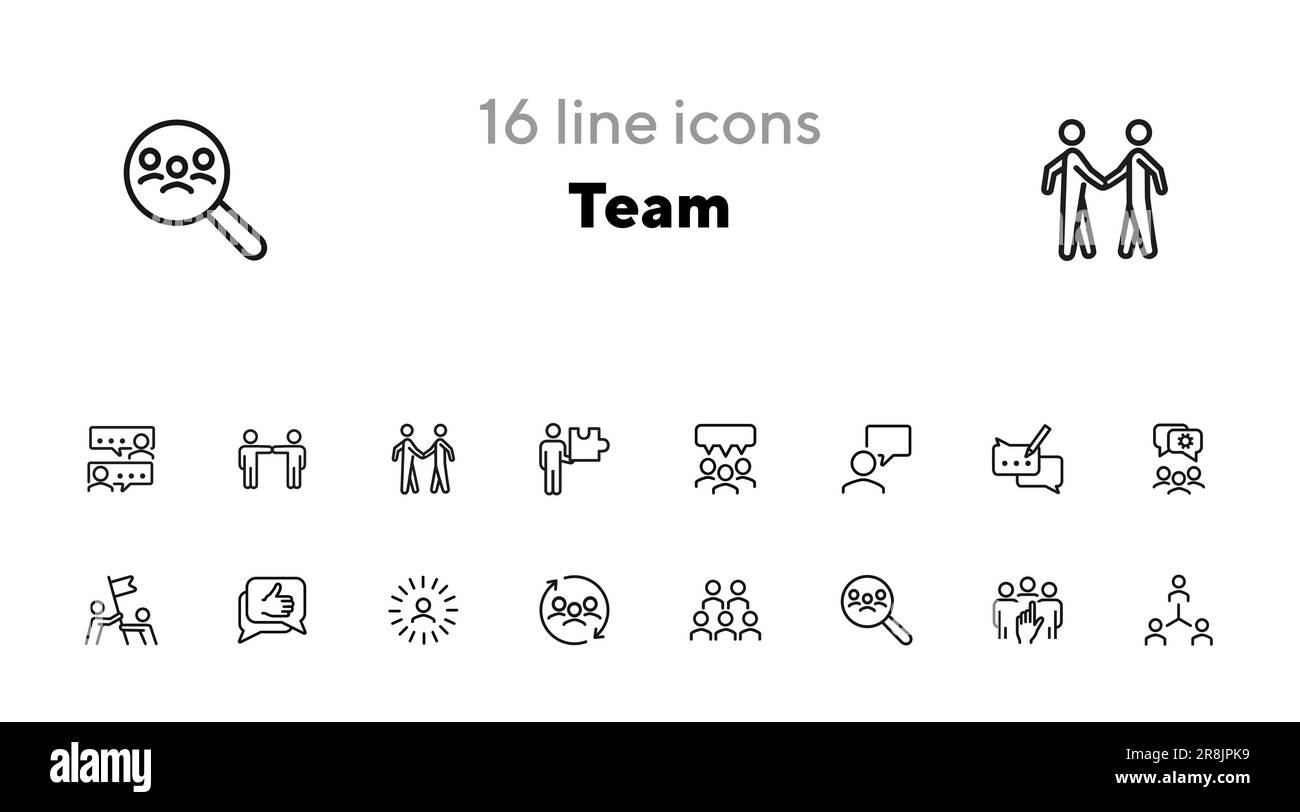 Team working icons set Cut Out Stock Images & Pictures - Alamy
