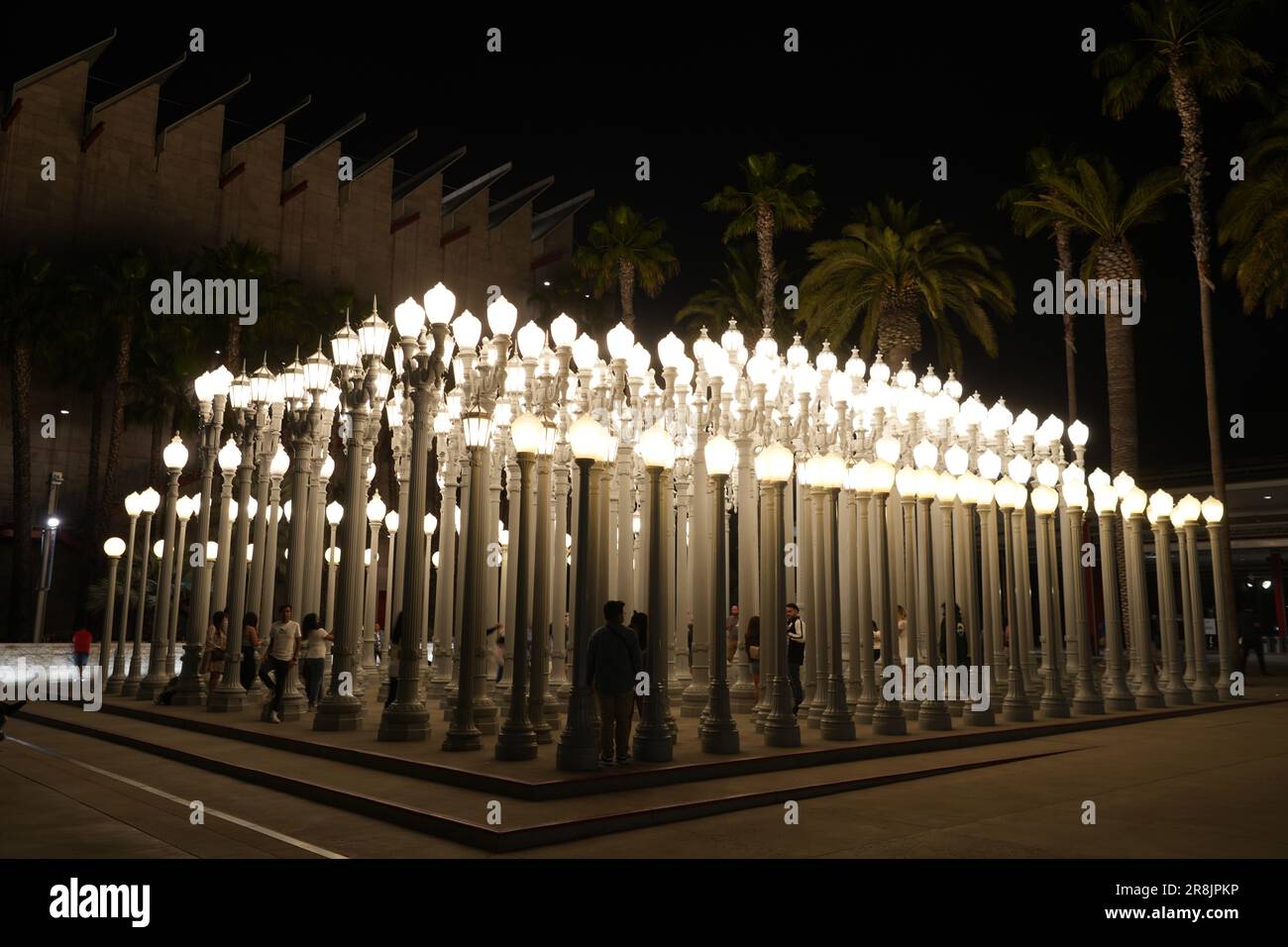 The Urban Light street lamps assemblage sculpture at the entrance to ...