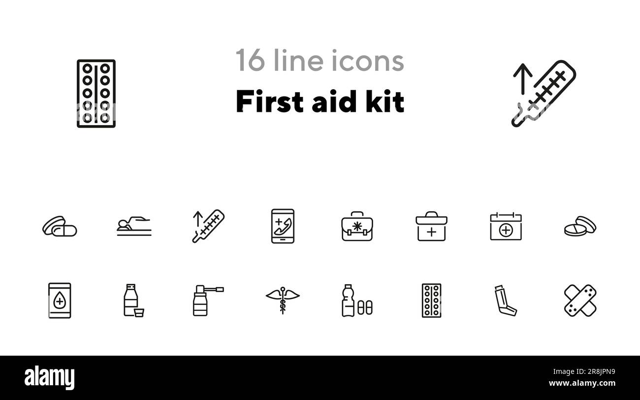 Emergency kit icon linear Cut Out Stock Images & Pictures - Alamy