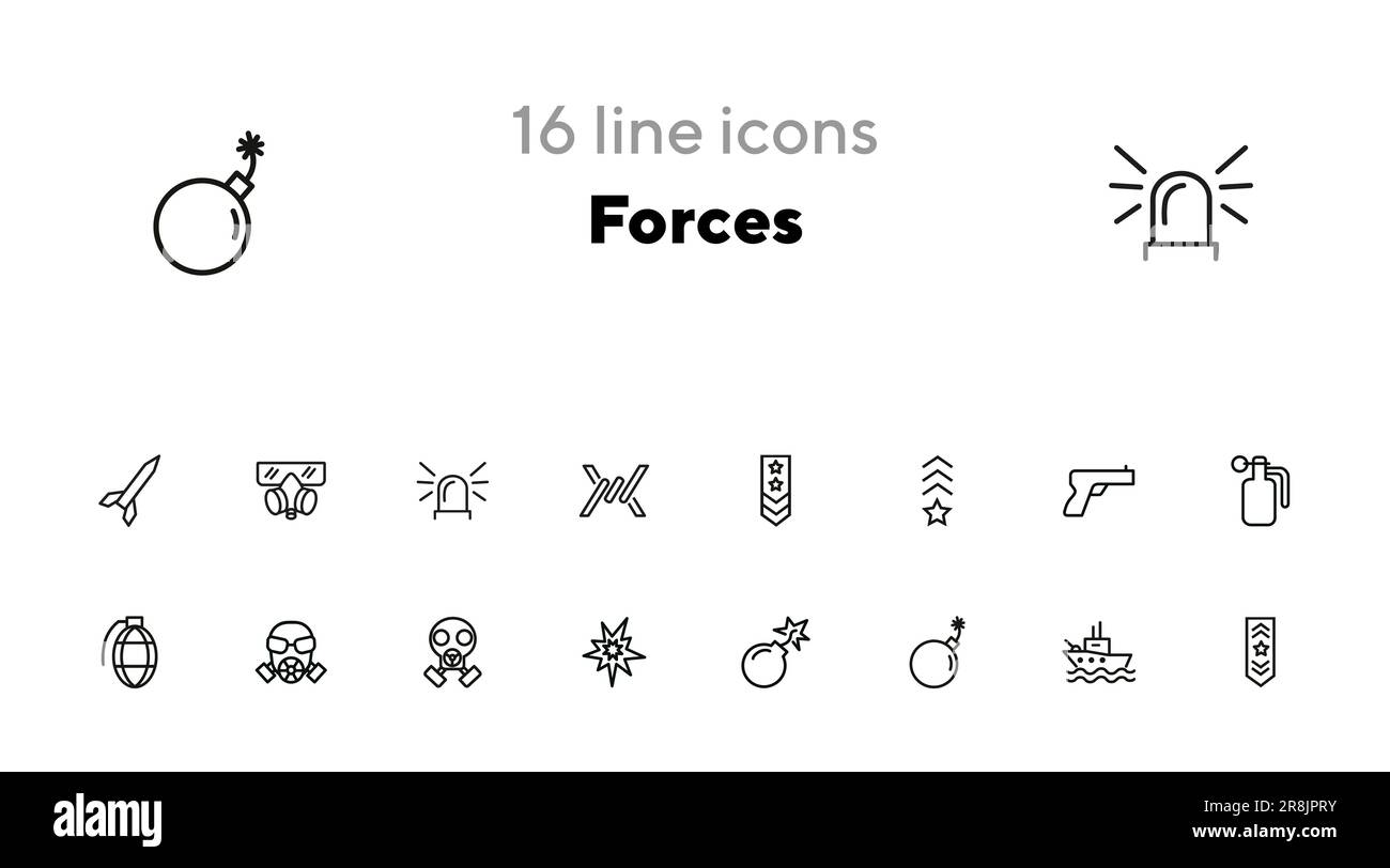 Forces line icon set Stock Vector Image & Art - Alamy