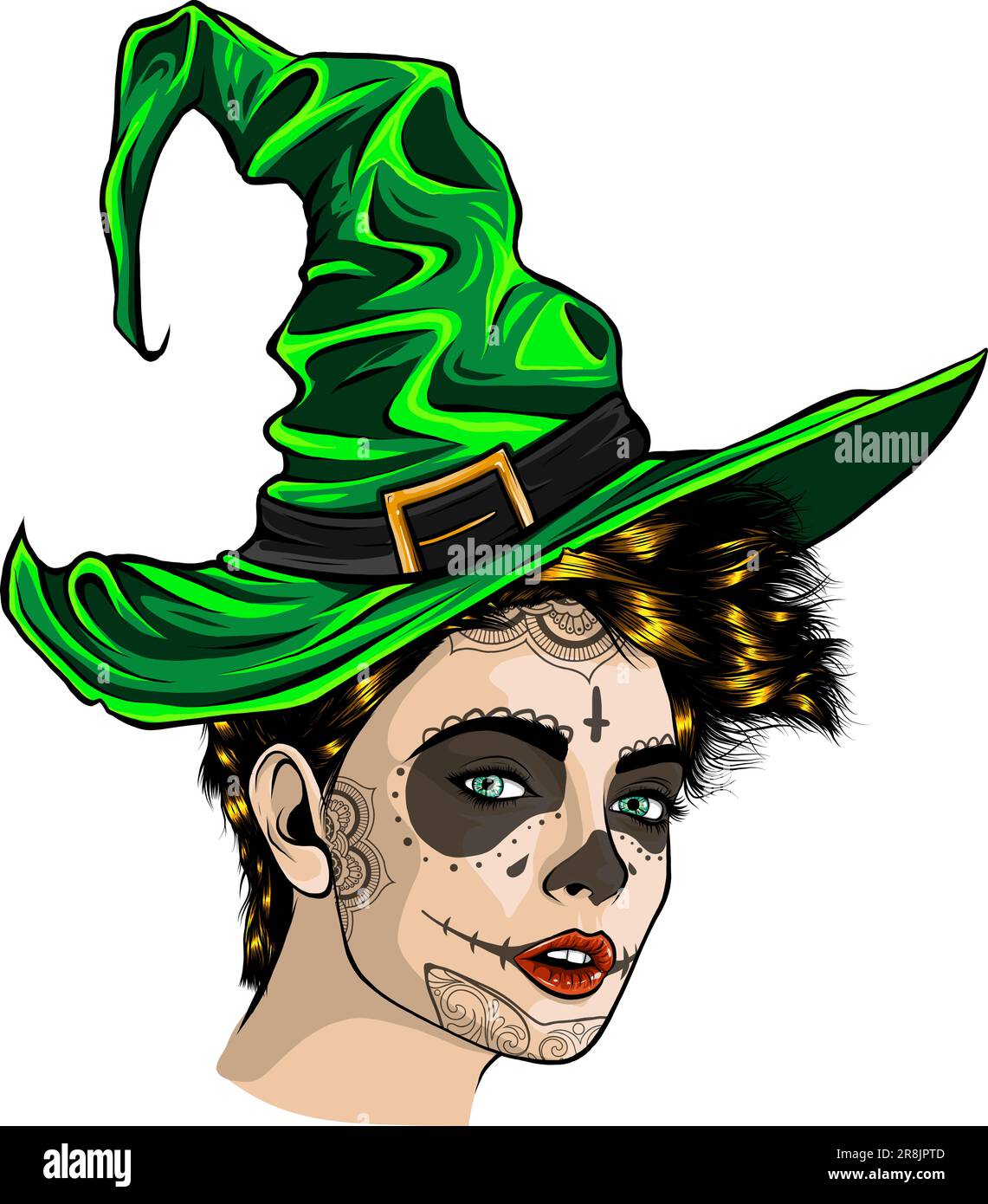 Pretty Witch Face Drawing