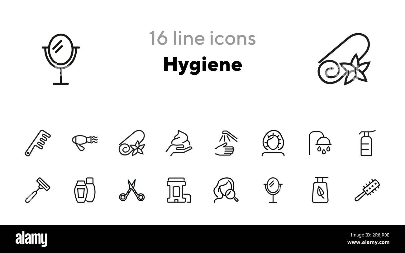 Hygiene line icon set Stock Vector Image & Art - Alamy
