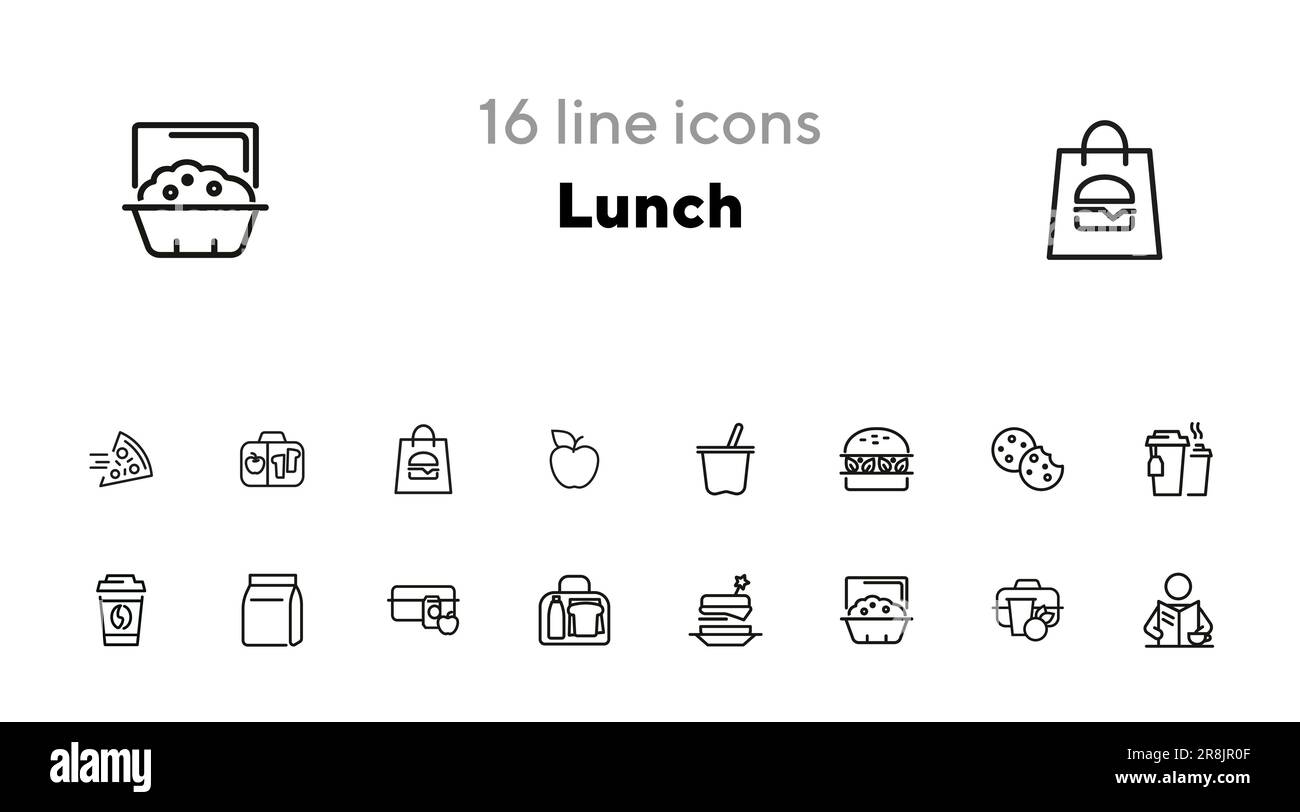 Lunch line icon set Stock Vector Image & Art - Alamy