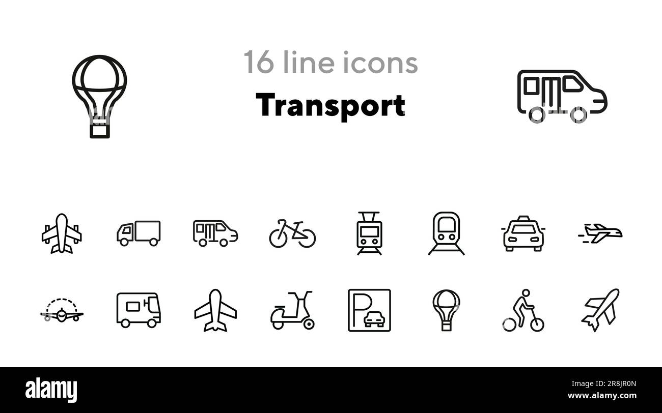 Transport line icon set Stock Vector Image & Art - Alamy