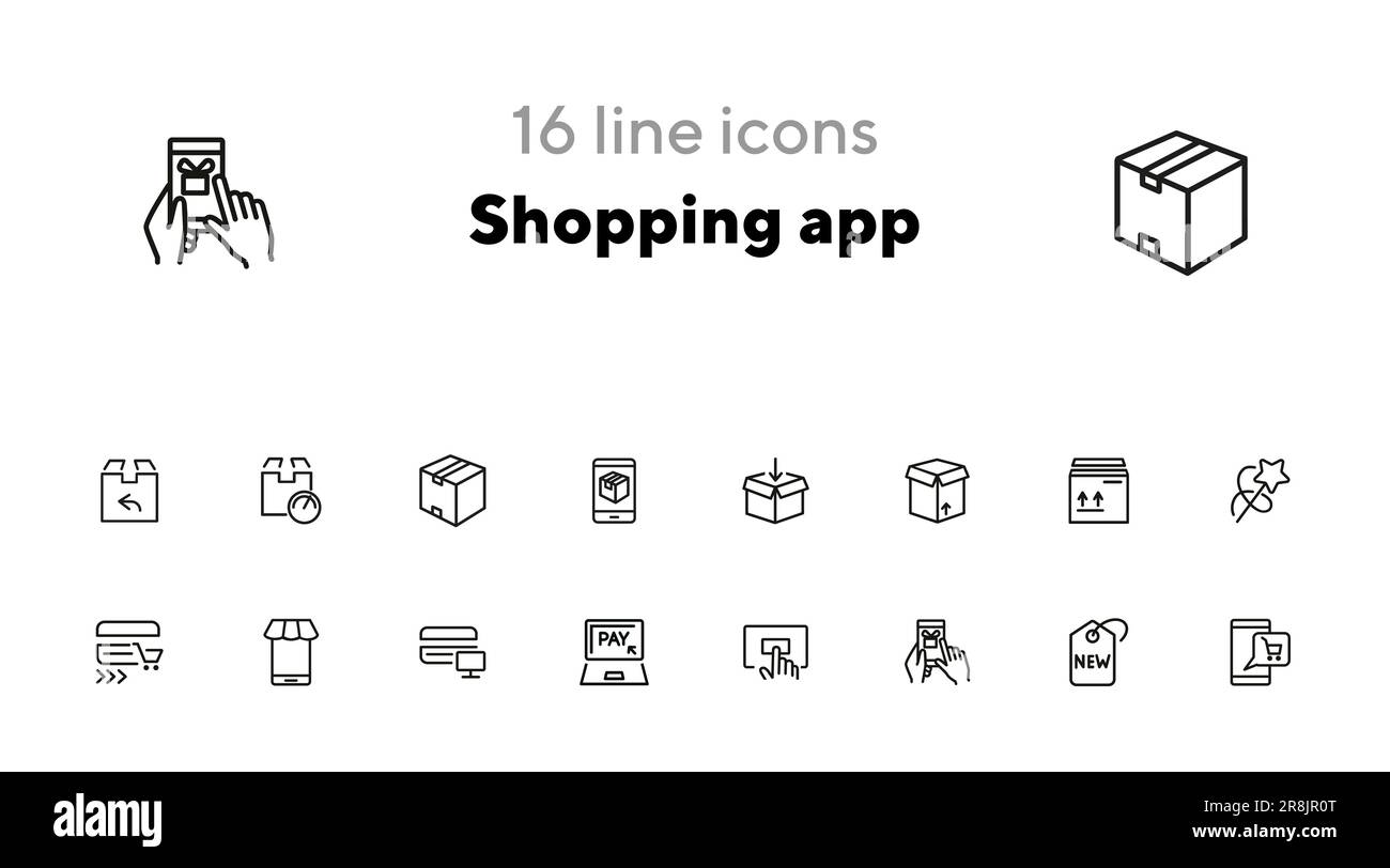 Shopping app icon set Stock Vector Image & Art - Alamy