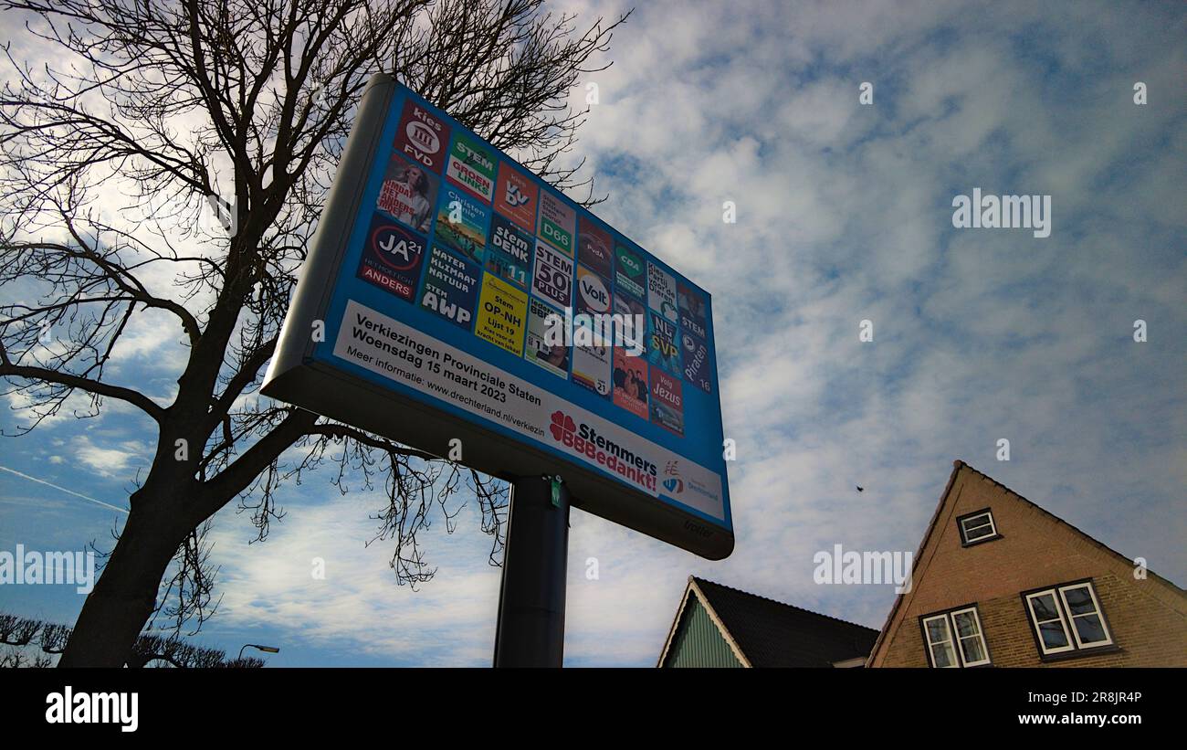 Provincial elections billboard with political party posters for ...