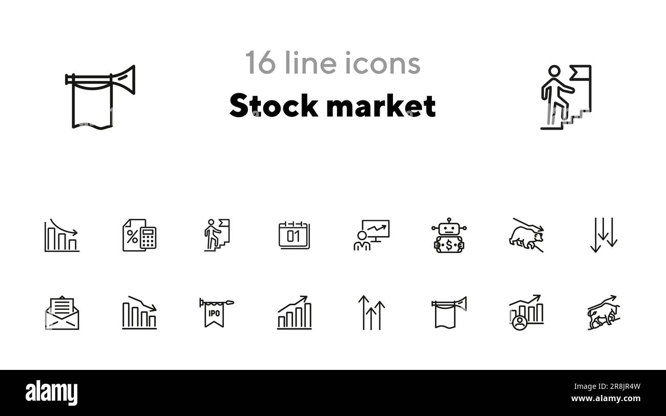 Stock market line icon set Stock Vector Image & Art - Alamy