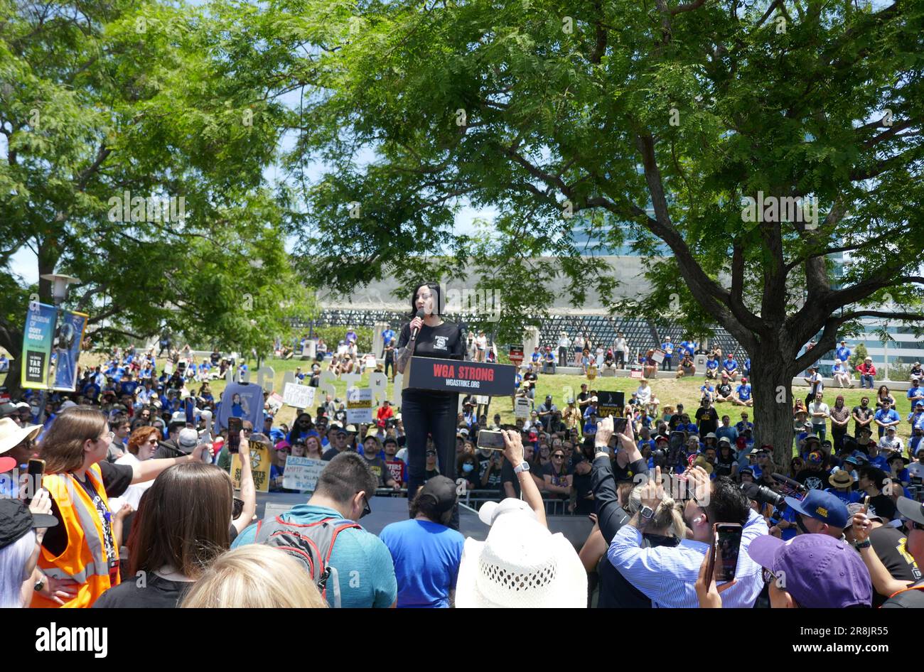 Los Angeles, California, USA 21st June 2023 Lindsay Dougherty speaks at ...