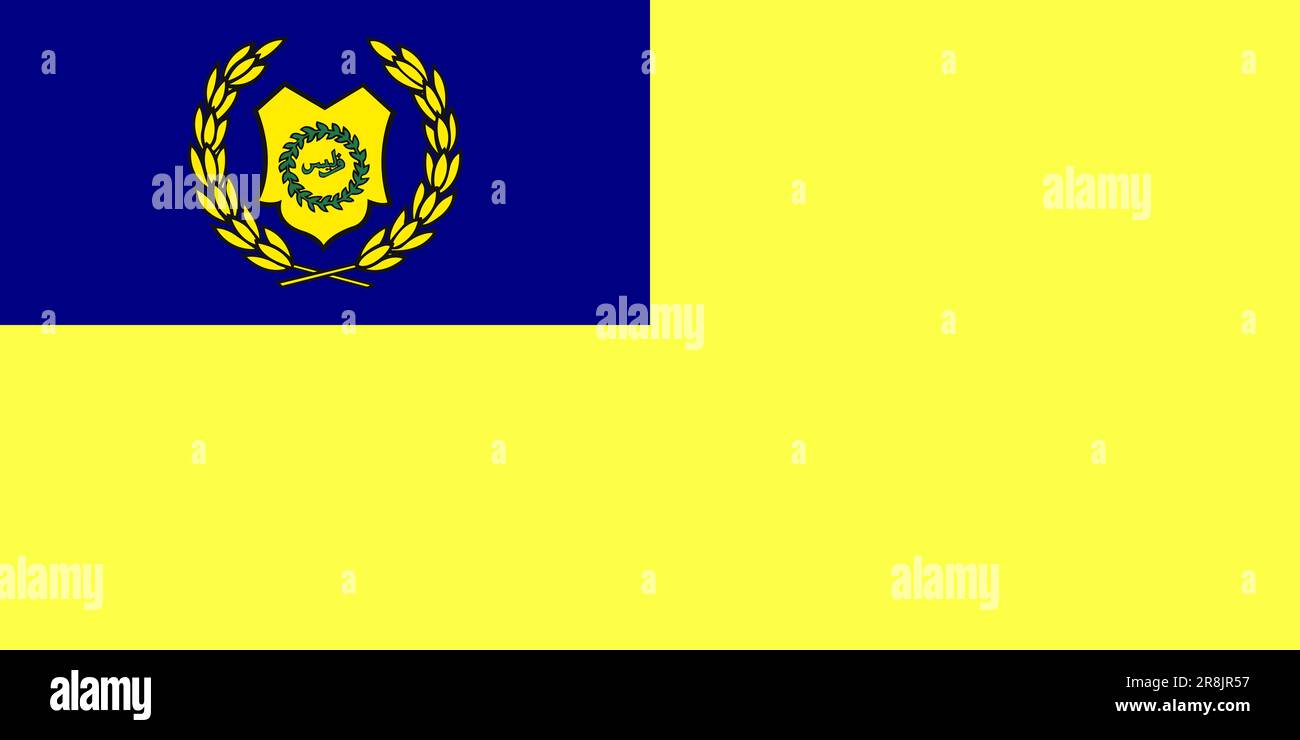 Top view of flag Royal Standard of the Raja Permaisuri of Perlis ...
