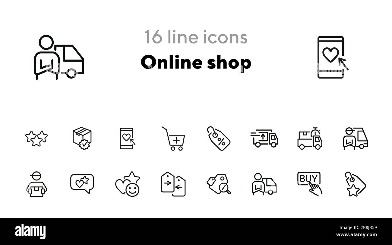 Online shop line icon set Stock Vector Image & Art - Alamy
