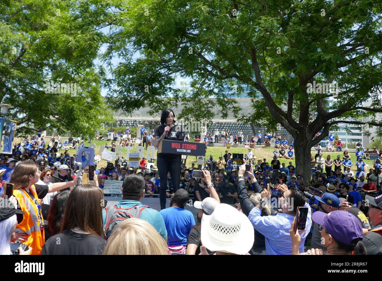 Los Angeles, California, USA 21st June 2023 Lindsay Dougherty speaks at ...