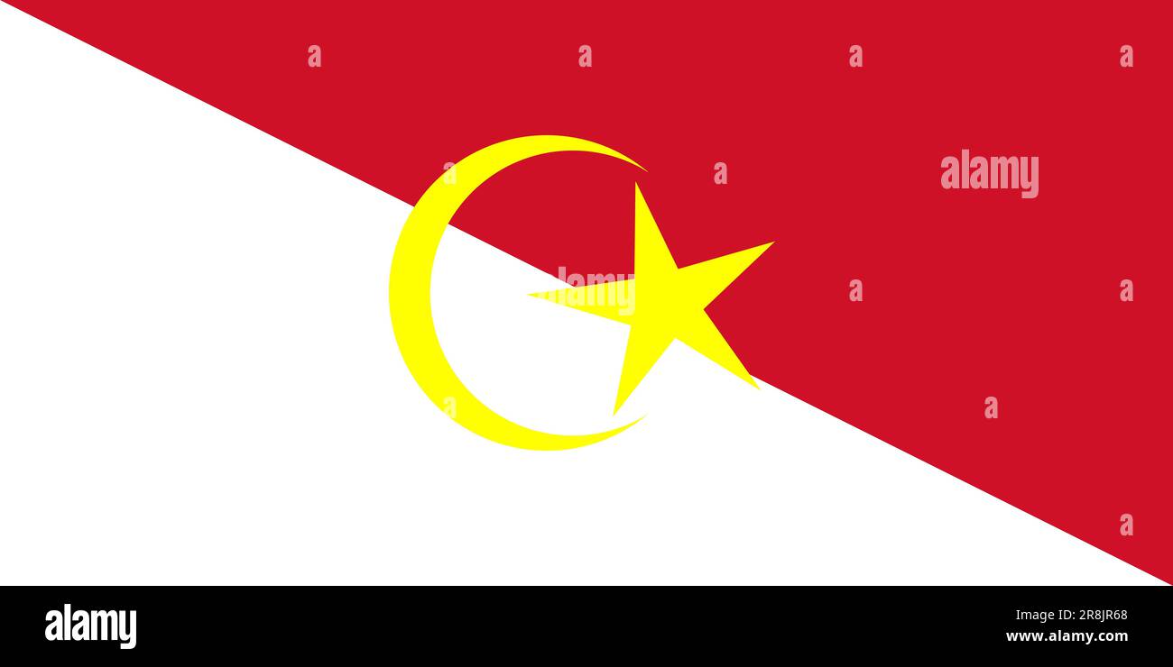 Top view of flag Segamat, Johor Malaysia. Malaysian travel and patriot concept. no flagpole ...