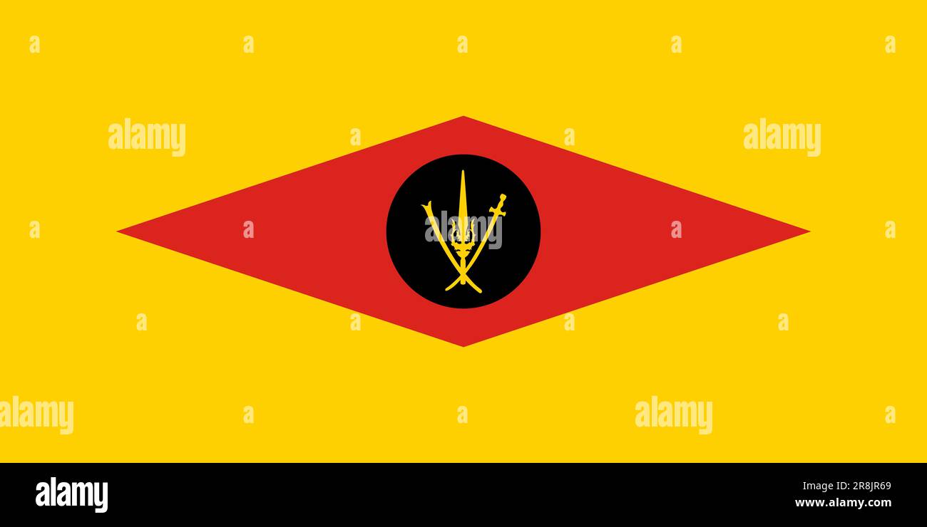 Top view of flag Royal Standard of the Yang di-Pertuan Besar of Negeri ...